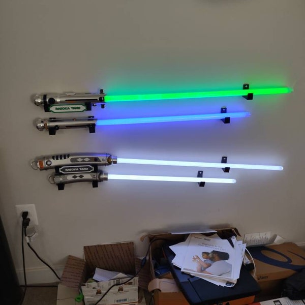 Horizontal Lightsaber Wall Mount Holder Display | 3D Printed | Galaxy's ...