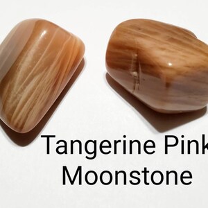 Glowing 1 Large Tangerine Pink MOONSTONE Tumbed Stone Polished Grade A ...