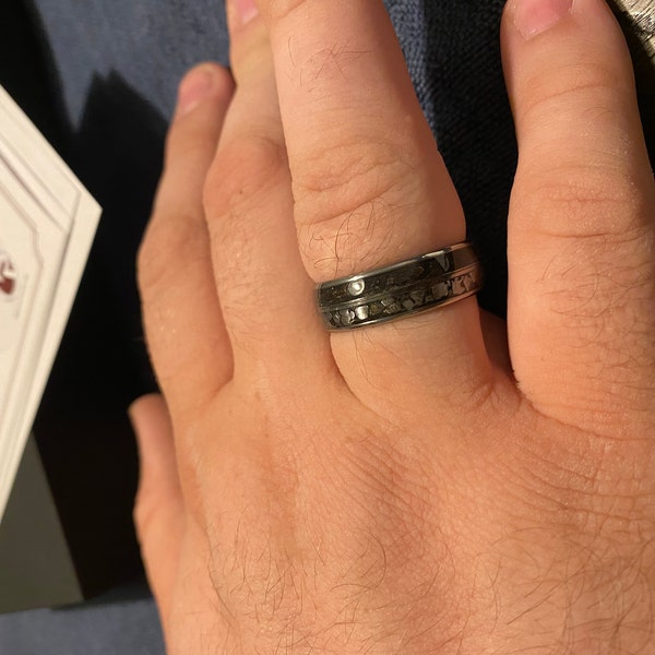 Tyrannosaurs Rex and Meteorite Ring Domed Tungsten Ring - Etsy