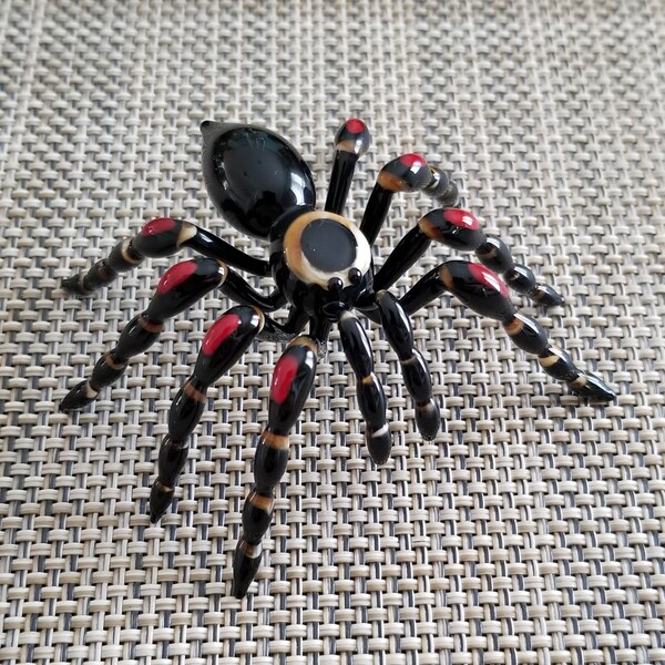 Glass Figurine Tarantula, Hand Blown Glass Tarantula, Blown Glass ...