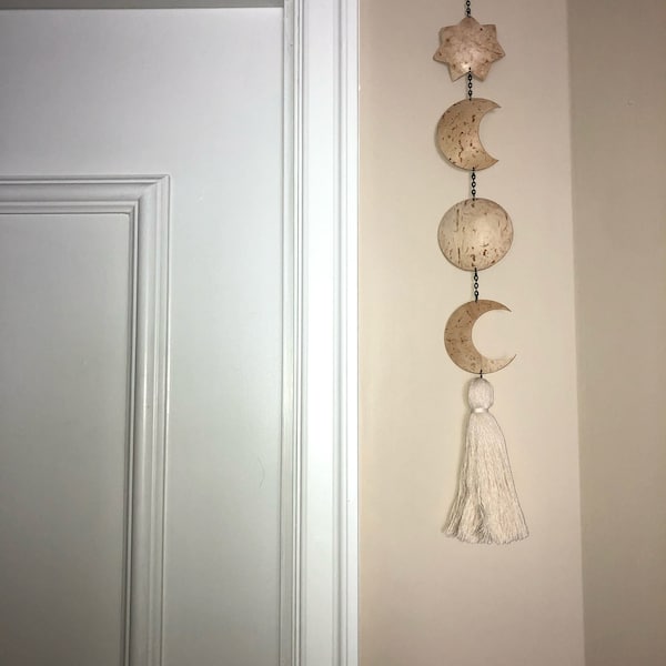 Boho Wall Decor, Moon Phase Wall Hanging, Boho Bedroom, Macrame Wall ...