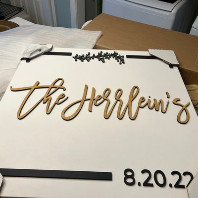 3D Name Sign 3D Wedding Welcome Sign Custom Wood Wedding Sign Unique ...