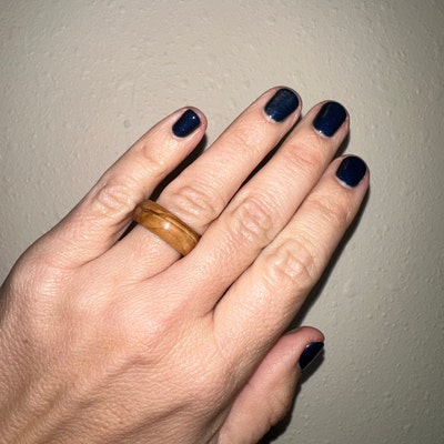 White Oak Natural Wood Ring Custom Size Width Handmade Solid Oak Ring ...