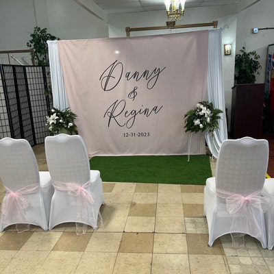 Personalized Wedding Backdrop, Calligraphy Wedding Backdrop, Fabric ...