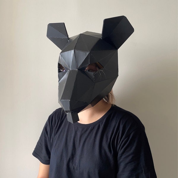 DIY Rat Mask, 3D Paper Craft Template, Halloween Mask, Printable Paper ...