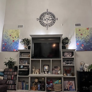 Personalized Life Tree Compass Sign , Metal Compass Wall Art ...