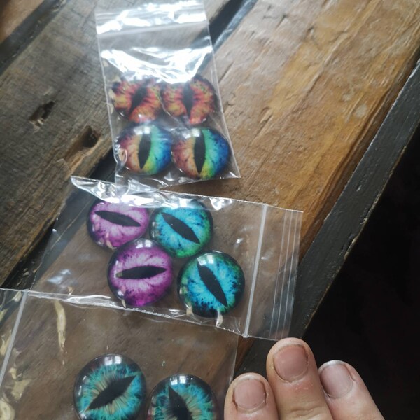 Glass Eyes - Lizard Reptile Dragon Taxidermy Eye Cabochons 8mm 10mm ...