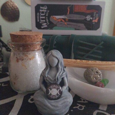 Triple Moon Goddess Statue goddess Hecate Moon Goddess Mini Figurine ...
