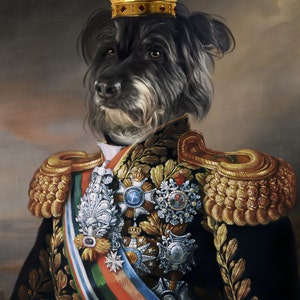 Royal Dog Portrait King Custom Painting With Pet Animal - Etsy