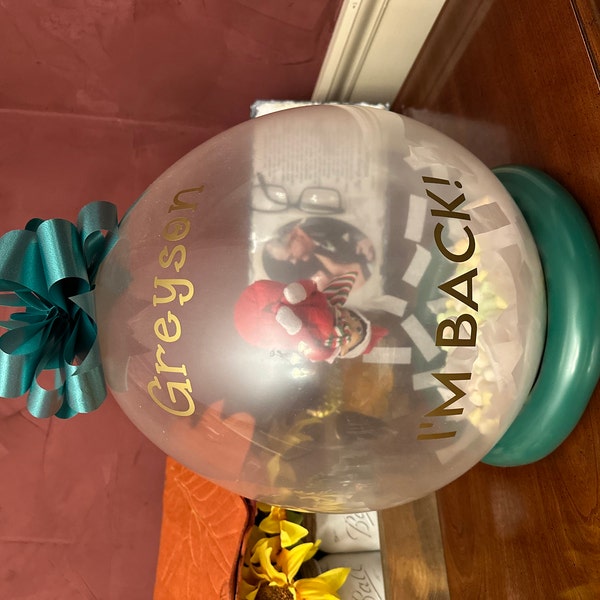 Personalised Elf Arrival Balloon DIY Balloon Kit POP ME Balloon Suprise ...