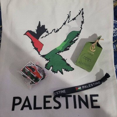 Handmade Palestinian Earrings With Crystals and Replica Coin - Etsy