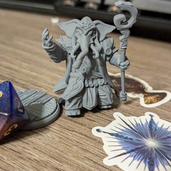 Human Male Wizard Miniature for D&D TTRPG 32mm Miniature Spellcaster ...