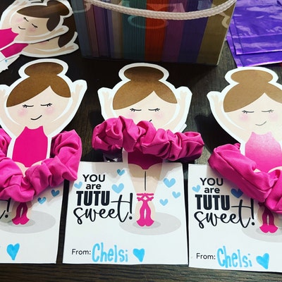 Printable Ballet Scrunchie Cards You Are Tutu Sweet Brown Haired ...