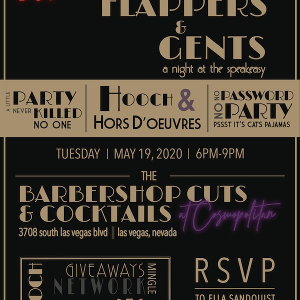 1920's Speakeasy Invitation - Etsy