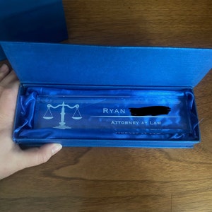 Attorney Glass Office Desk Name Plate, Clear JD Judge Nameplate, Lawyer ...