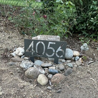 Modern Metal Address Yard Sign Modern Address Sign Metal Address House ...