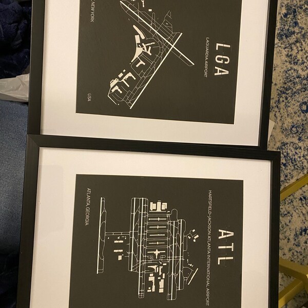 ATL Atlanta International Airport Print Map Wall Art - Etsy