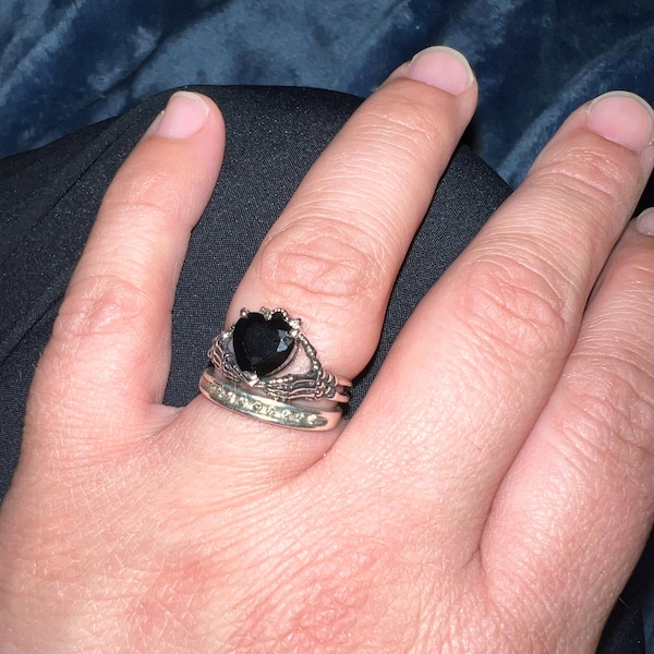 Gothic Wedding Ring,claddagh Ring,skeleton Wedding Ring Made of 925 ...