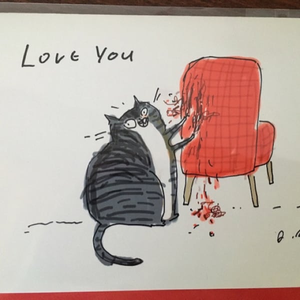 Chair Rip Cat Card - From the Cat - Cat Mom or Cat Dad Card - Etsy