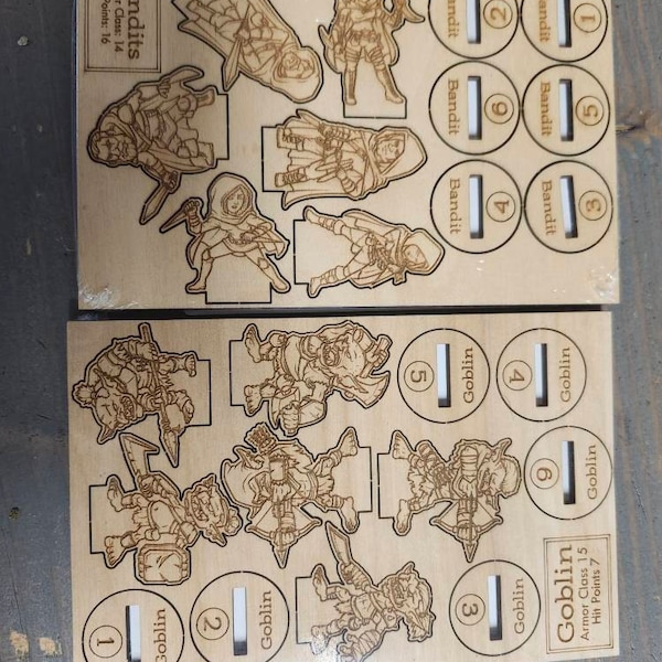 Cultists (set of 6) Miniature 2D Wood Set for Dnd - RPG Mini Table Top ...