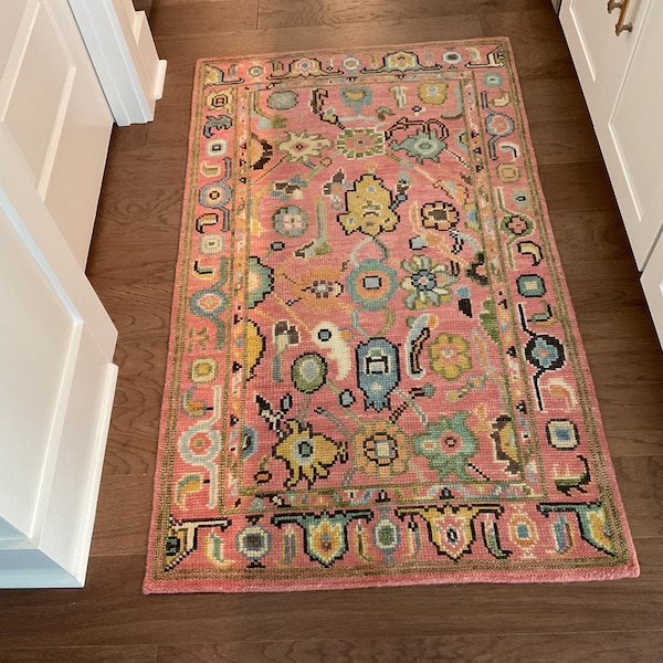 Pink Persian Style Rug 5x8, 6x9, 8x10, 9x12, 10x14 Ft Antique Style ...