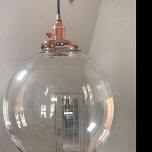 Clear Glass Hand Blown Hanging Pendant Light Fixture | Etsy