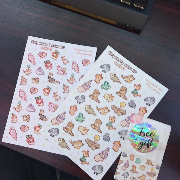 Tiny Animal Sticker Sheets / 4x6 Sticker Sheet of Small Cute Aesthetic ...