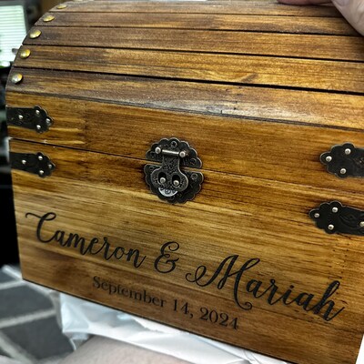 Personalized Wedding Card Box Rustic Card Box With Slot Wood Card Box ...