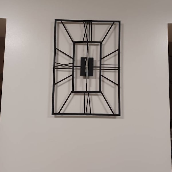 Antique Style Roman Numeral Metal Wall Clock, Rustic Modern Wall Clock ...