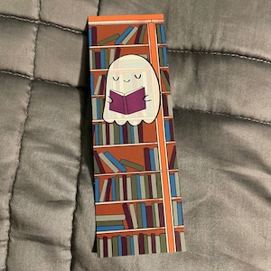 Ghost Library Bookmark, Cute Ghost Reading Bookmark, Halloween Bookish ...