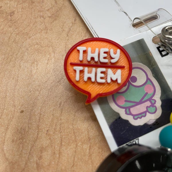 Pronouns Pins - She/her, He/him, They/them, Any Pronouns - 3D Printed ...