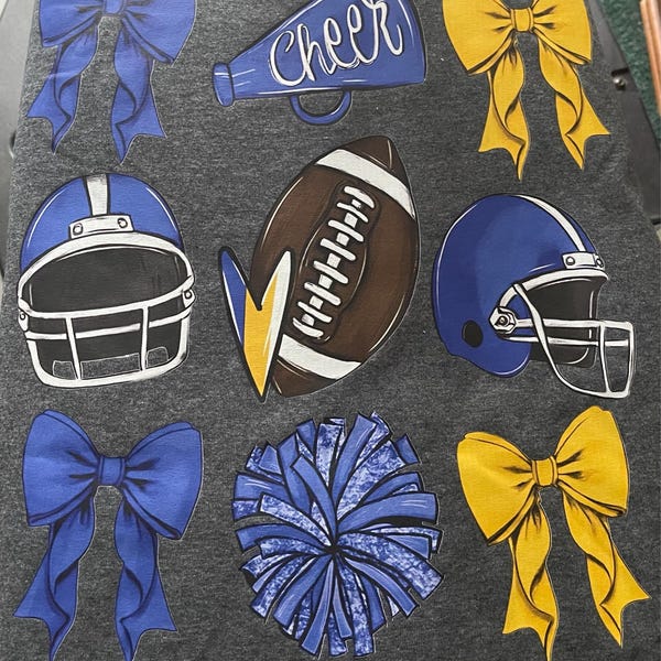 Personalized Water Color Pennants Flag With Mascot Shirt, Bow Mascot ...