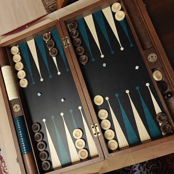 Premium Personalized Backgammon Set in Maple-green, Handmade Wooden ...