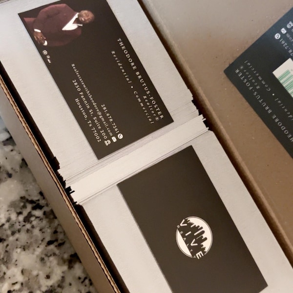 500 Business Cards Printed, Thick 16pt Full Color Business Cards Glossy ...