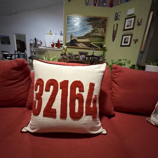 Zip Code Pillow, Housewarming Gift, Punch Needle Custom Pillow ...