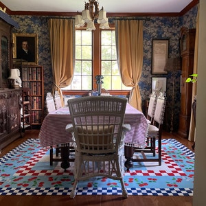 FLOORCLOTH Buttons Hand Painted Canvas Rug COUNTRY PRIMITIVE | Etsy