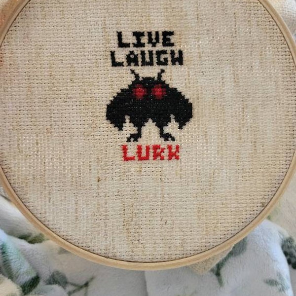 Mothman - Live Laugh Lurk Cross Stitch PATTERN ONLY - Etsy