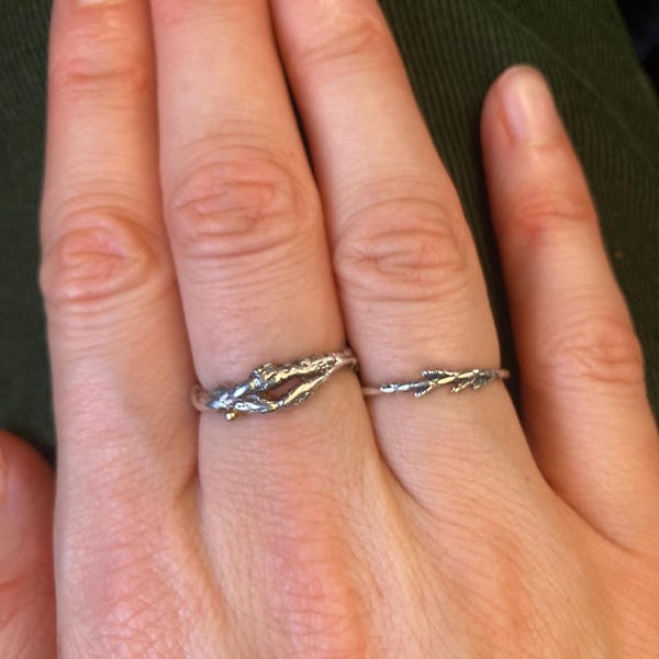 Dainty Juniper Ring - Silver Juniper Ring - Botanical Ring - Branch ...