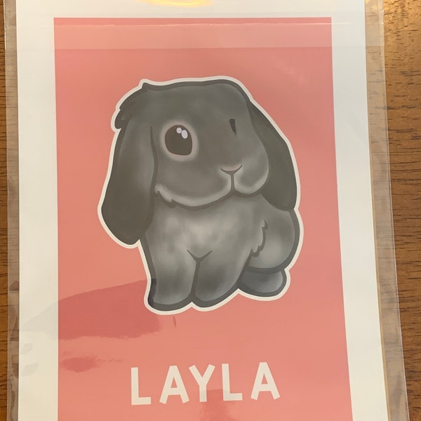 Single Bunny Print - Existing Rabbit Breed and Color - Custom Rabbit ...