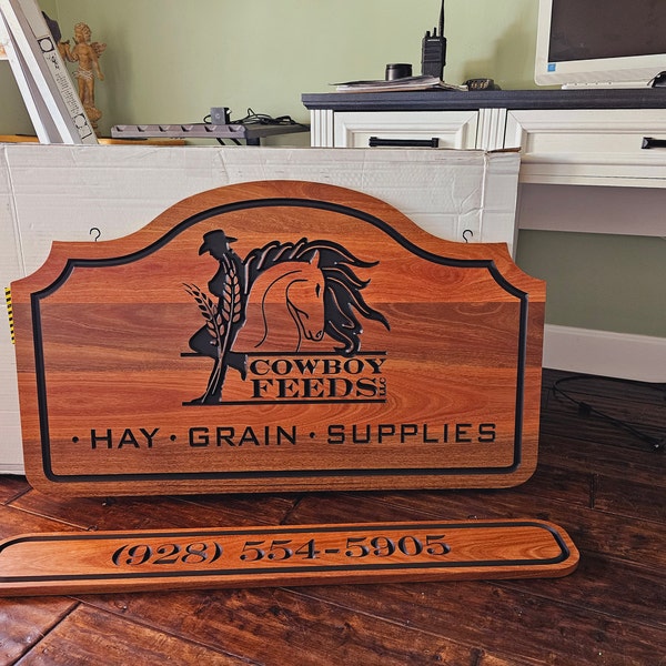 Huge Custom Double Hanging Property Sign, Custom Sign, Business Sign ...