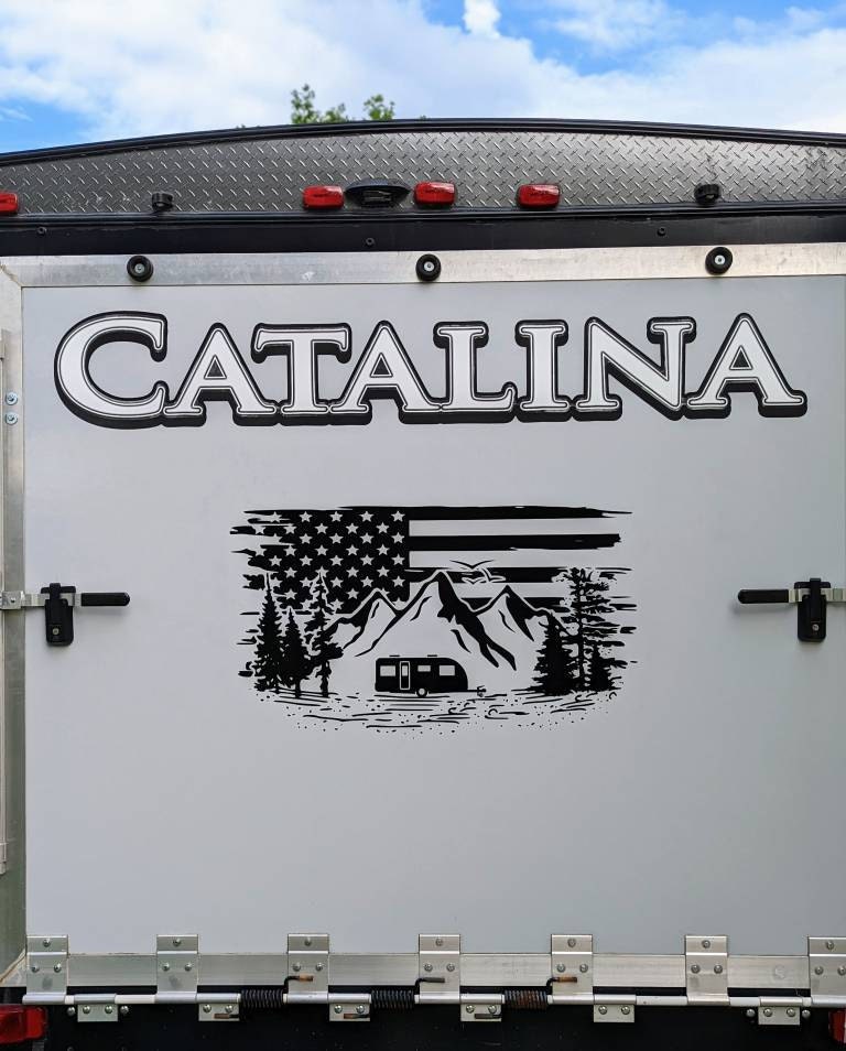 Patriotic rv decal, personalized rv decal, flag rv decal, flag camper ...