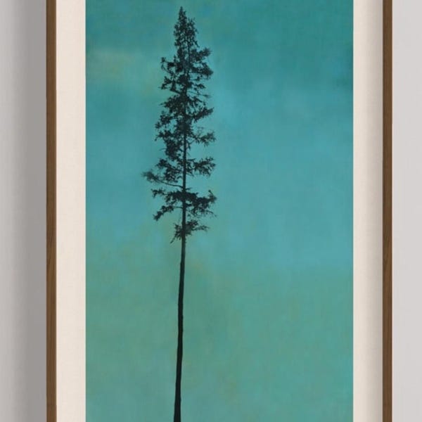 Turquoise Wall Art, Tree Art, Fine Art Print, Vertical Art, Tall Wall ...