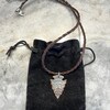 Hand Cut Coin Arrowhead Pendant With 18” Braided Leather Cord Necklace ...
