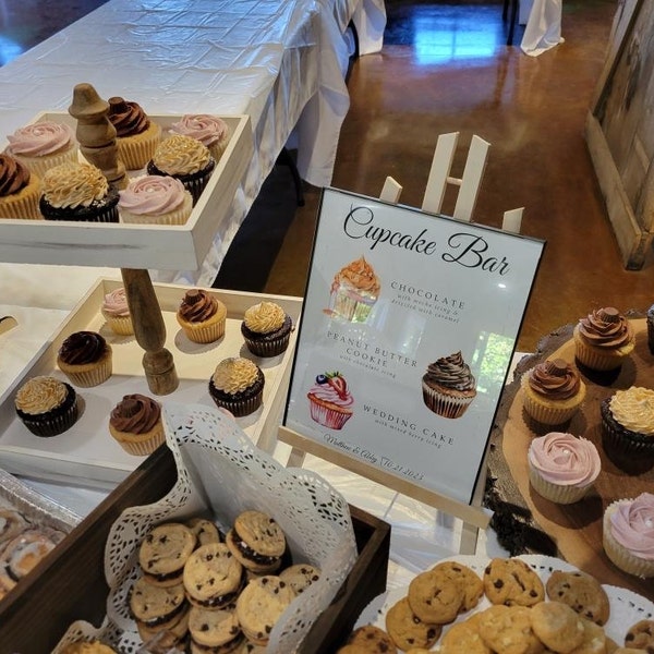 Cupcake Sign Template (customizable, Cupcake Wedding Sign, Cupcake ...