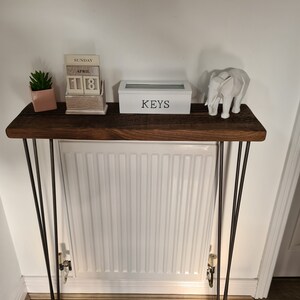 Rustic wood console table with hairpin legs thick rustic | Etsy