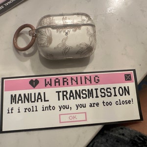 MANUAL CAR WARNING Stick Shift Manual Transmission Glossy Car Decal ...