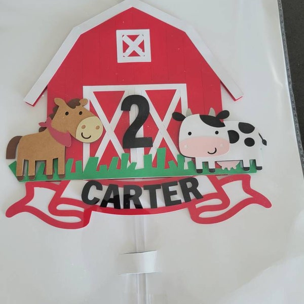 Farm Cake Topper, Farm One Cake Topper, Farm One Cake Topper, Farm ...