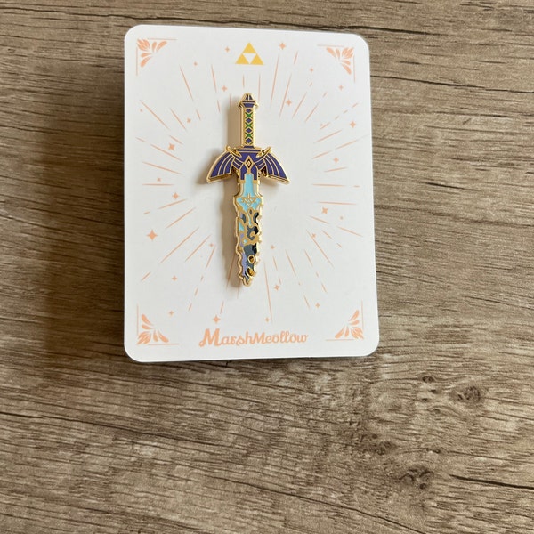 Glow in Dark Master Sword Pin - Gold Plated Hard Enamel Pin - Zelda ...