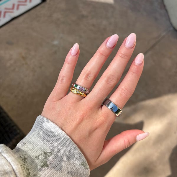 Gemstone Ring, Chunky Gold Ring, Dome Ring, Croissant Statement Ring ...