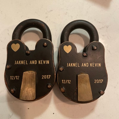 Engraving Only on Brass Tab of Lock LOCK NOT INCLUDED - Etsy